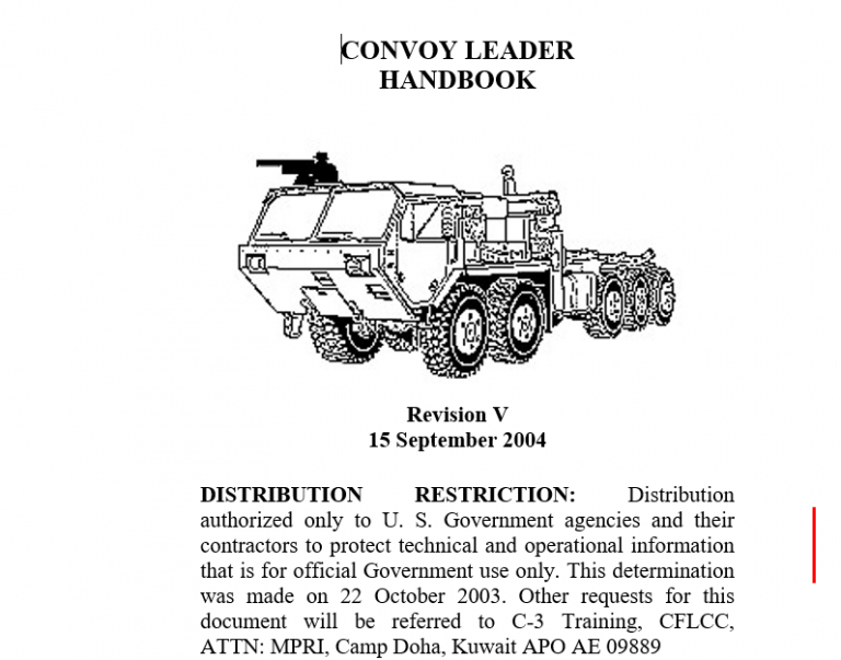 Convoy Leaders Handbook, Rev. 5 - PowerPoint Ranger, Pre-made Military ...