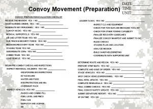 Convoy Movement Evaluation Checksheet - PowerPoint Ranger, Pre-made ...