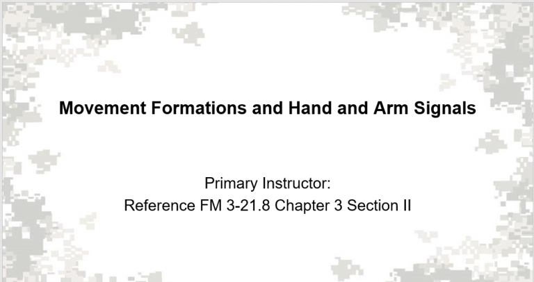 Movement Formations & Hand and Arm Signals - PowerPoint Ranger, Pre ...