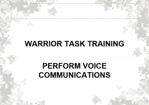 Perform Voice Communication - PowerPoint Ranger, Pre-made Military PPT ...