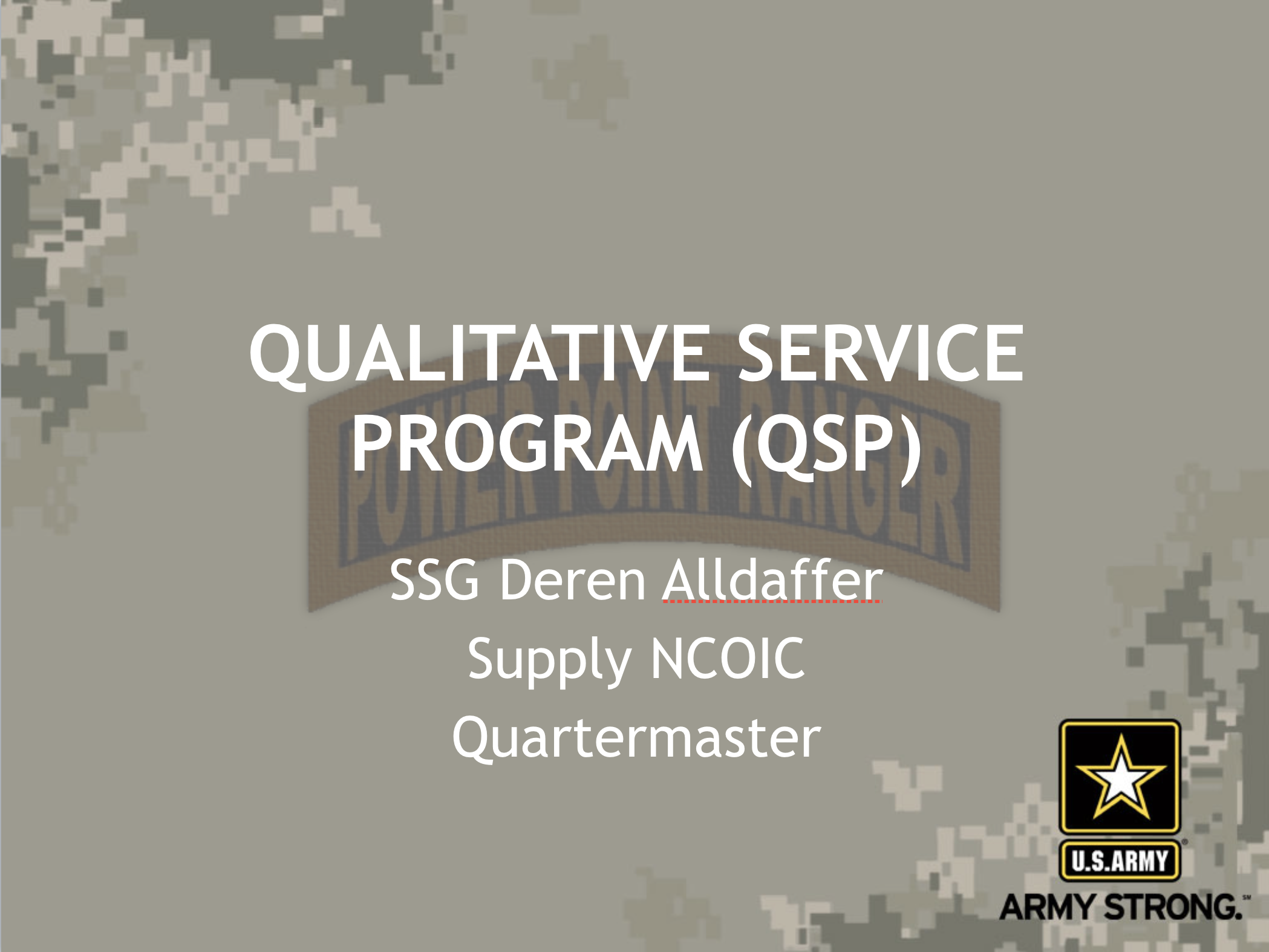 Qualitative Management Program (QMP) briefing - PowerPoint Ranger, Pre ...