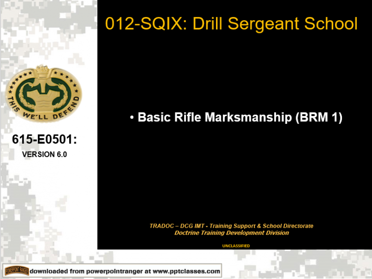 Basic Rifle Marksmanship (BRM) - PowerPoint Ranger, Pre-made Military ...