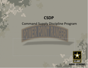 CSDP, Field Issues - PowerPoint Ranger, Pre-made Military PPT Classes