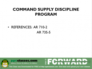 Command Supply Discipline Version I - PowerPoint Ranger, Pre-made ...