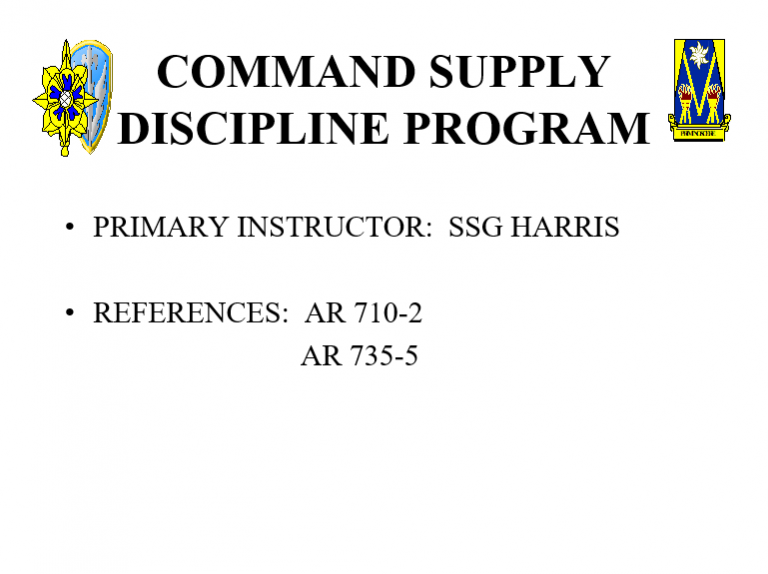 Command Supply Discipline Version II - PowerPoint Ranger, Pre-made ...