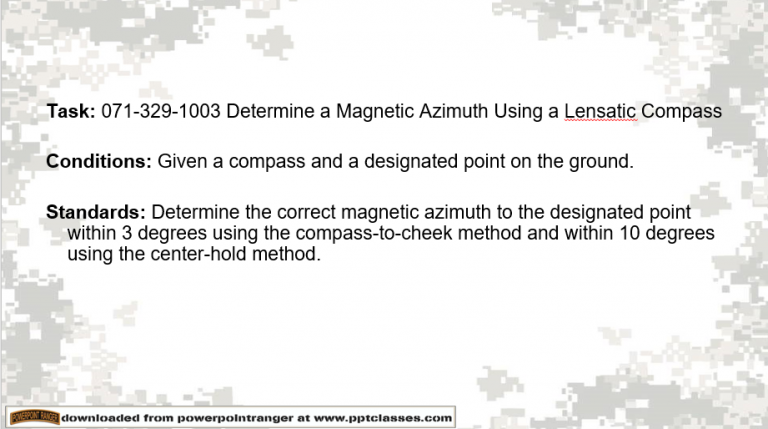 071-COM-1003 (Determining a Magnetic Azimuth Using a Lensatic Compass ...
