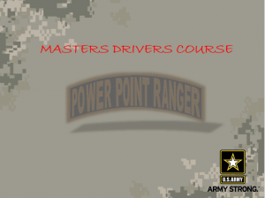 Driver Training Course - PowerPoint Ranger, Pre-made Military PPT Classes