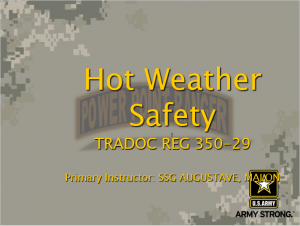 Hot Weather training - PowerPoint Ranger, Pre-made Military PPT Classes