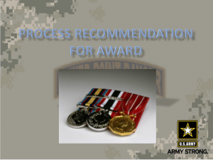 Awards and Decorations Classes - PowerPoint Ranger, Pre-made Military ...