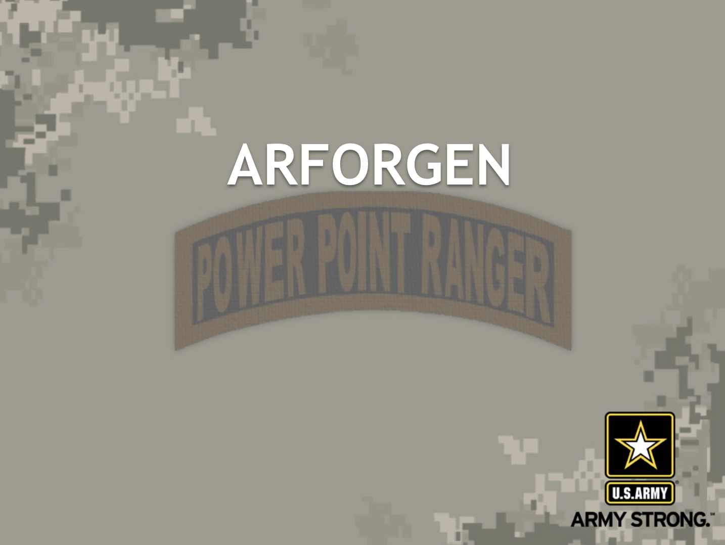 ARFORGEN Briefing - PowerPoint Ranger, Pre-made Military PPT Classes