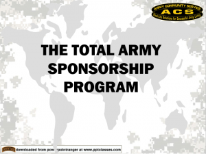 Total Army Sponsorship Program (TASP) - PowerPoint Ranger, Pre-made ...