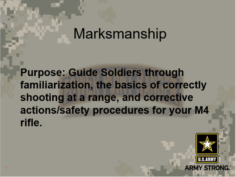Marksmanship - PowerPoint Ranger, Pre-made Military PPT Classes