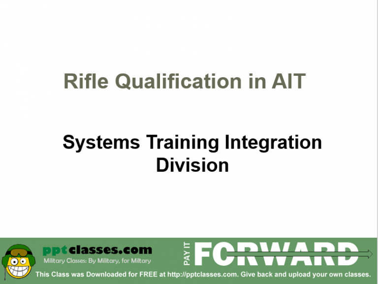 Rifle Qualification in AIT - PowerPoint Ranger, Pre-made Military PPT ...