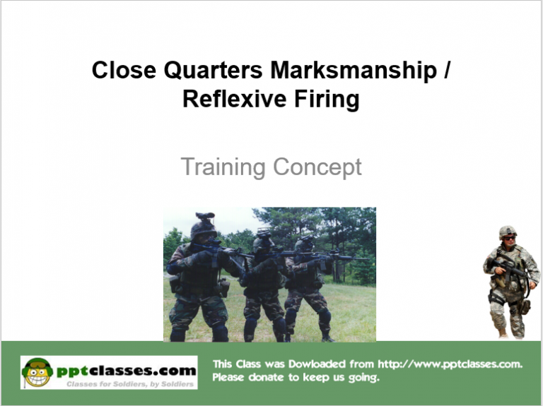 CQM - Reflexive Fire - PowerPoint Ranger, Pre-made Military PPT Classes