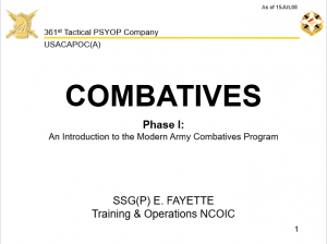 Combatives Intro, 2009 edition - PowerPoint Ranger, Pre-made Military ...