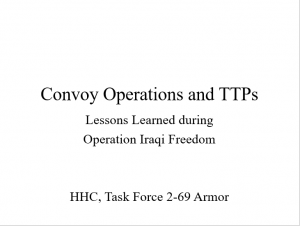 Convoy Ops Lessons Learned and TTPs - PowerPoint Ranger, Pre-made ...