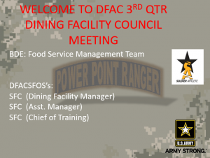 DFAC Council Meeting - PowerPoint Ranger, Pre-made Military PPT Classes