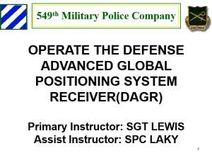 Defense Avanced Global Positioning System Receiver (DAGR) - PowerPoint ...
