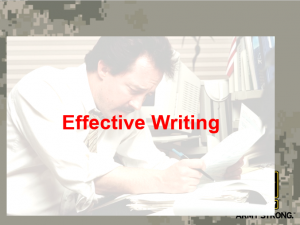 Effective Army Writing Class - PowerPoint Ranger, Pre-made Military PPT ...
