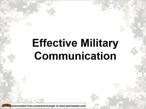 Effective Military Communication - PowerPoint Ranger, Pre-made Military ...