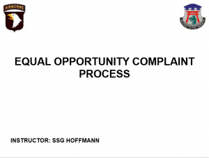 Equal Opportunity, Formal and Informal Complaint Procedures ...
