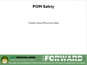 Privately Owned Motorcycle (POM) Safety - PowerPoint Ranger, Pre-made ...
