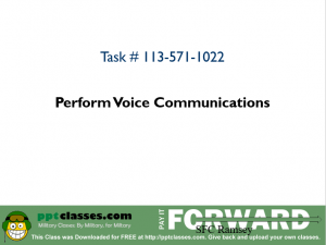 Perform Voice Communication II - PowerPoint Ranger, Pre-made Military ...