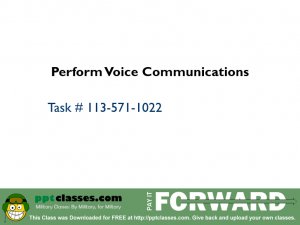 Perform Voice Communications I - PowerPoint Ranger, Pre-made Military ...