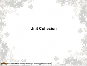 Unit Cohesion - PowerPoint Ranger, Pre-made Military PPT Classes