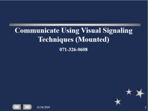 Visual Signaling - PowerPoint Ranger, Pre-made Military PPT Classes
