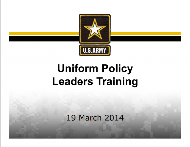 Uniform and Clothing - PowerPoint Ranger, Pre-made Military PPT Classes