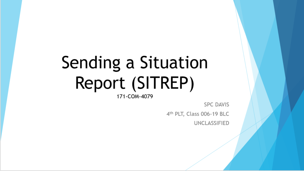 Sending a Situation Report (SITREP) - PowerPoint Ranger, Pre-made ...
