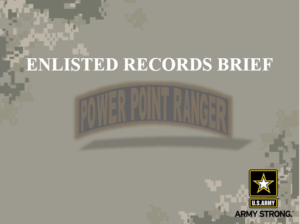 Enlisted Records Brief (ERB) - PowerPoint Ranger, Pre-made Military PPT ...